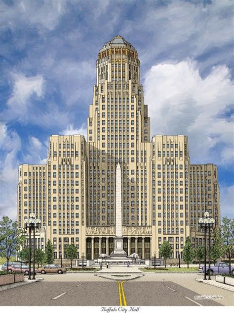 Buffalo Ny City Hall Wall Art Print Vintage Buffalo Art Poster Sign