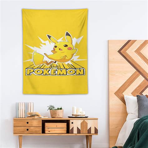 Pikachu Tapestry Bedroom Indie Vertical Tapestry Wall Hanging For
