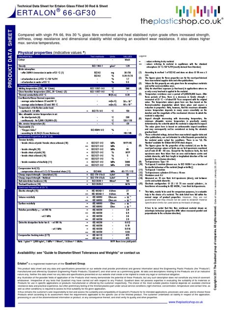 Glass Filled Nylon Technical Data Sheet Download Free Pdf Strength