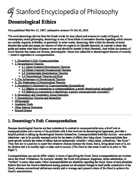 Deontological Approach