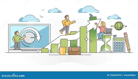 Work Efficiency Banner Woman With Laptop Flying Vector Illustration 77855142