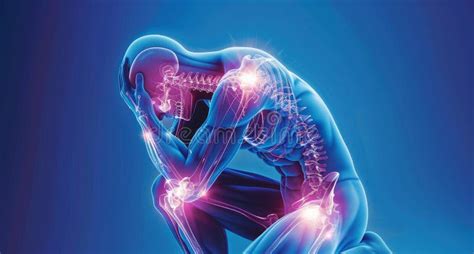 3ª Ilustración De Un Cuerpo Humano Que Experimenta Dolor Articular Con