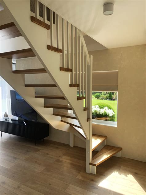 L Shaped Wooden Staircase With Oak Steps Steps Made Of Oak Stair24