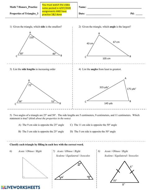 Triangle Template Worksheet Maths Teaching Resources Worksheets Library