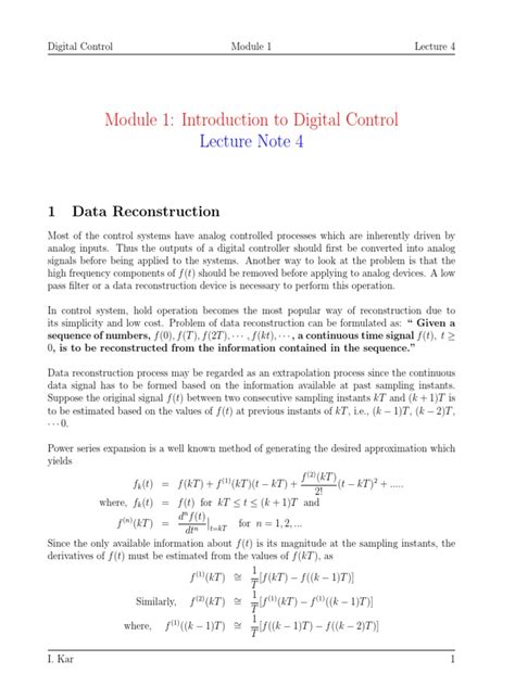 Zero And First Order Hold Pdf Signal Electrical Engineering