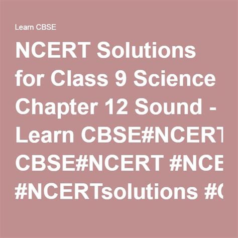 Discover The Fascinating World Of Sound Class 9 Science