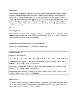 HW Homework Question Describe Analytics Models That Could Be Used To Help The