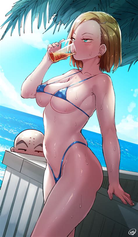 Born To Die Android 18 Kuririn Dragon Ball Dragonball Z Highres