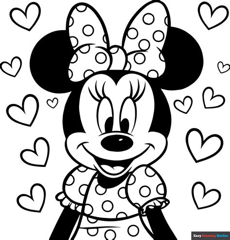 Minnie Mouse Pencil Drawings Sketch Coloring Page