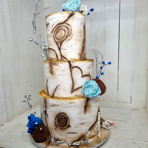 Tree Bark Wedding Cake 3 Tier Baked By Nataleen