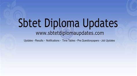 Sbtet Diploma Updates Pptx