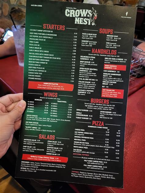 The Crows Nest Menu New On The 2025