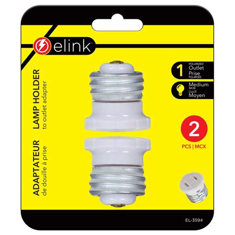 Medium Base Light Socket Adaptor Pack Of 2 For Sale