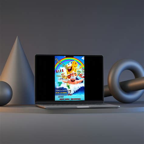 Editable Spongebob Birthday Invitation Sponge Bob Invite Template
