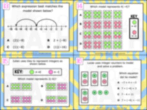 63c Modeling Integer Operations Staar Test Prep Teks Task Cards Kraus Math