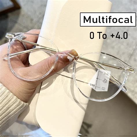 Fashion Trend Multifocal Reading Glasses Vintage Women Men Near Far Sight Eyeglasses Optical