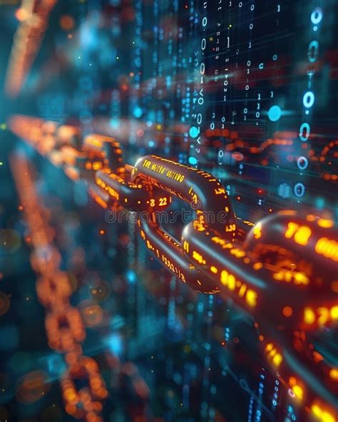 Graphic Of Blockchain Technology With Secure Digital Transactions Stock Illustration