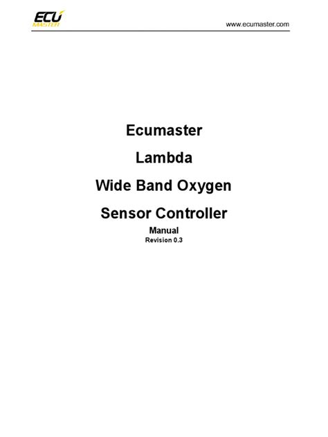 Ecumaster Lambda Sensor Controller Manual Pdf Sensor Computer