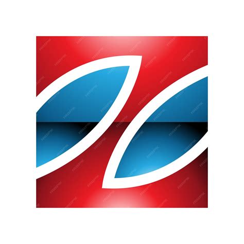 Premium Vector Red And Blue Glossy Square Shaped Letter Z Icon On A