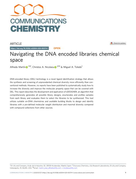 Pdf Navigating The Dna Encoded Libraries Chemical Space