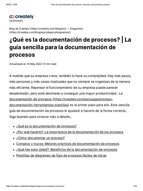Guía De Documentación De Procesos Aprenda A Documentar Procesos Pdf