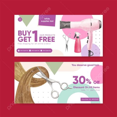 Plantilla De Cupón Con Concepto De Belleza De Cabello De Salón Descarga