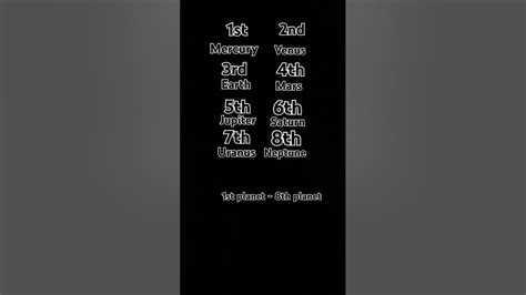 1st Planet 8th Planet Also There Is Only 8 Planet Youtube