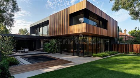 Stylish Double Storey Building With Contemporary Wood Cladding And