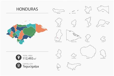 Mapa De Honduras Con Mapa Detallado Del País Elementos Del Mapa De