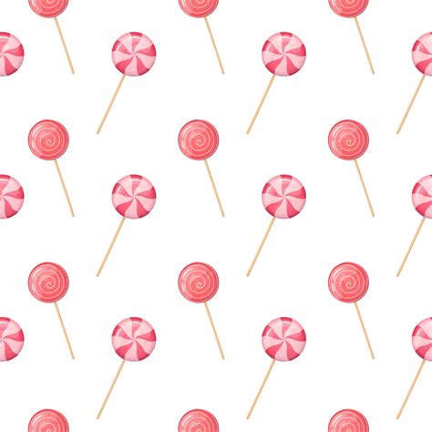Premium Vector Tasty Seamless Repeating Pattern Of Colorful Candy On Sticksvector Illustration