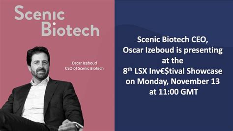 Scenic Biotech On Linkedin Our Ceo Oscar Izeboud Is Looking Forward To Presenting Today For The