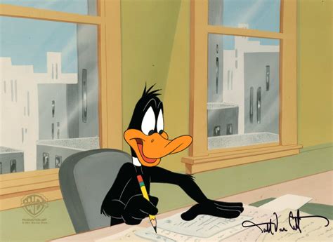 Quackbusters Original Production Cel Signed By Darrell Van Citters Daffy Duck Daffy Duck