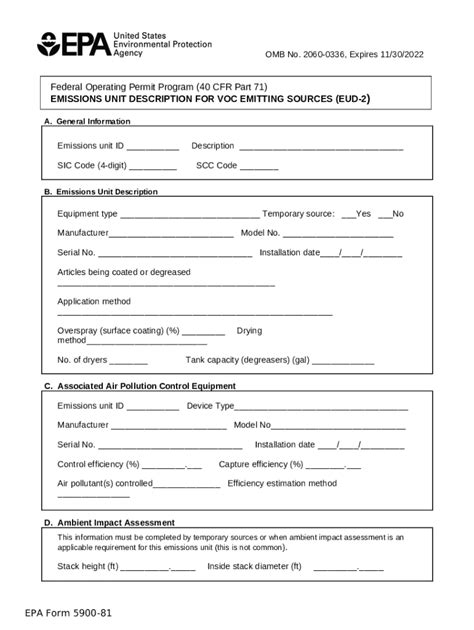 Emissions Unit Description For Voc Emitting Sources Doc Template