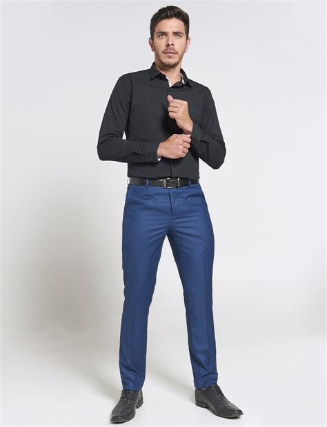 Pantalón Ejecutivo Slim Azul Oscuro Jeans Y Pantalones Jeans Y