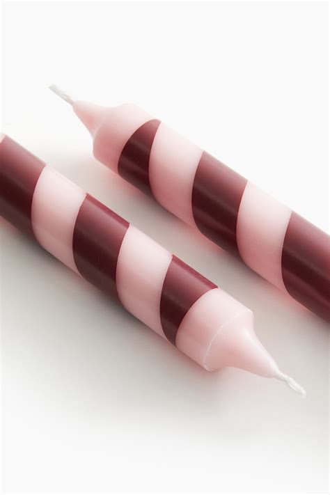 Lot De 2 Bougies En Forme De Sucres Dorge Roserayé Home Handm Be