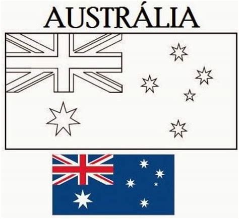 Bandeira Da Austrália Para Colorir E Imprimir Desenho Para Atividades