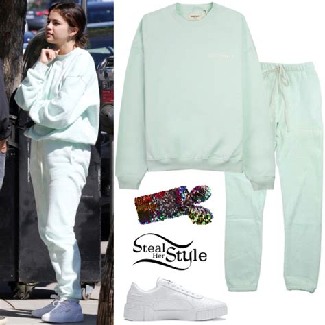 Selena Gomez Mint Sweatshirt And Pants