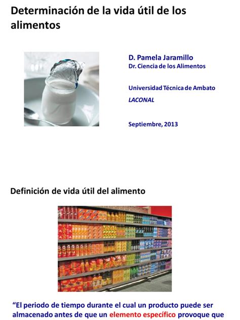 Determinación De La Vida útil De Alimentos Pdf Alimentos Redox