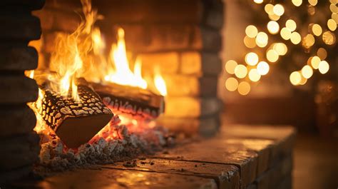 Download Warm Fireplace With Burning Logs And Cozy Atmosphere Wallpaper