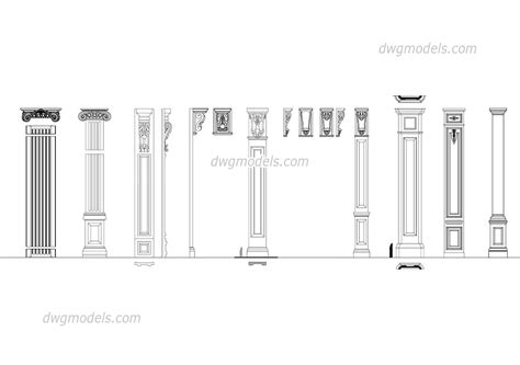 Pilasters Cad Blocks Free Download Autocad Drawings