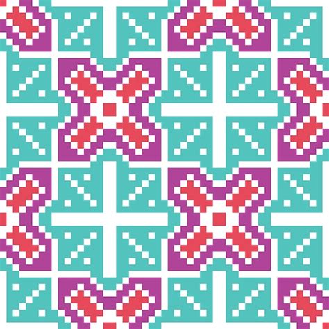 Seamless Pixel Abstract Pattern Premium Vector