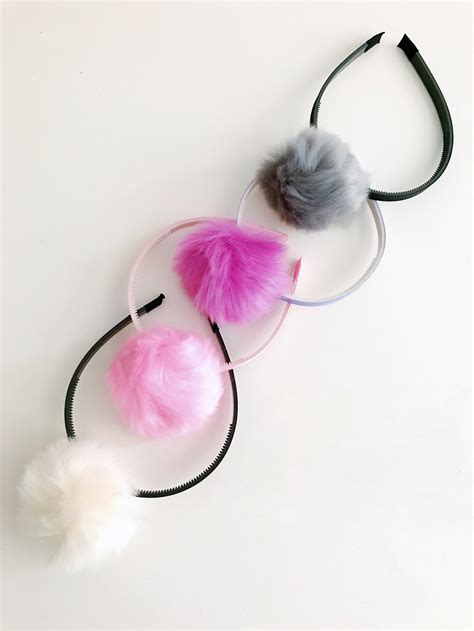 Pom Pom Headband Fluffy Pom Pom Headband Faux Fur Pom Pom Headband