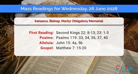 Daily Mass Readings Wednesday 28 June 2028 Catholic Gallery