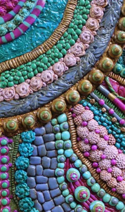 Clay Wall Art Clay Wall Relief Polymer Clay Art Clay On Wood Clay Abstract Assemblage Collage