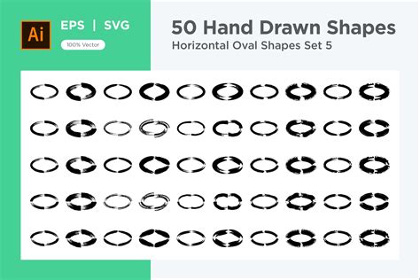 Horizontal Oval Shape 50set V 5 Graphic By Shahsoft · Creative Fabrica