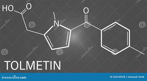 Tolmetin Nsaid Drug Molecule Skeletal Formula Chemical Structure