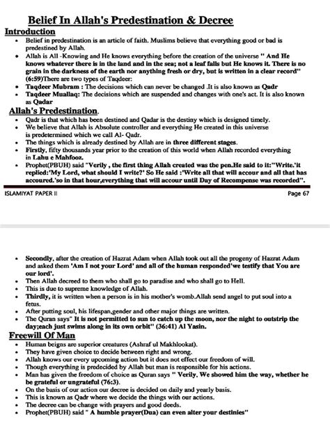 Belief In Predestination And Decree Pdf