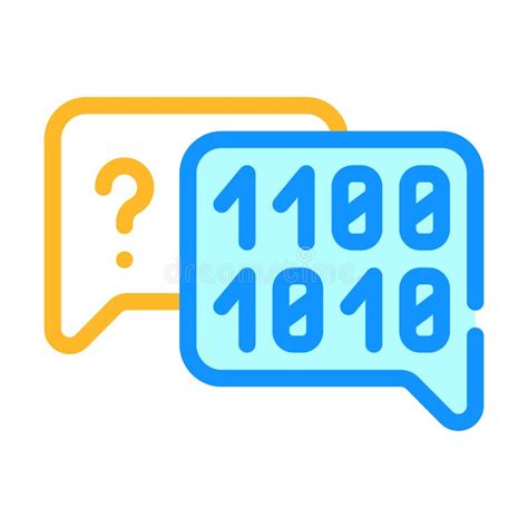 Binary Code And Question Mark Quote Frame Color Icon Vector