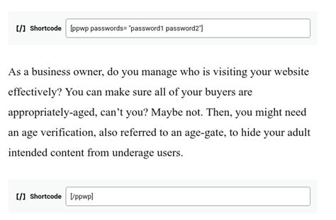 How To Password Protect A Section Of Wordpress Page Content Password