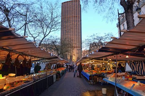 Edgar Quinet Open Air Food Market Paris France